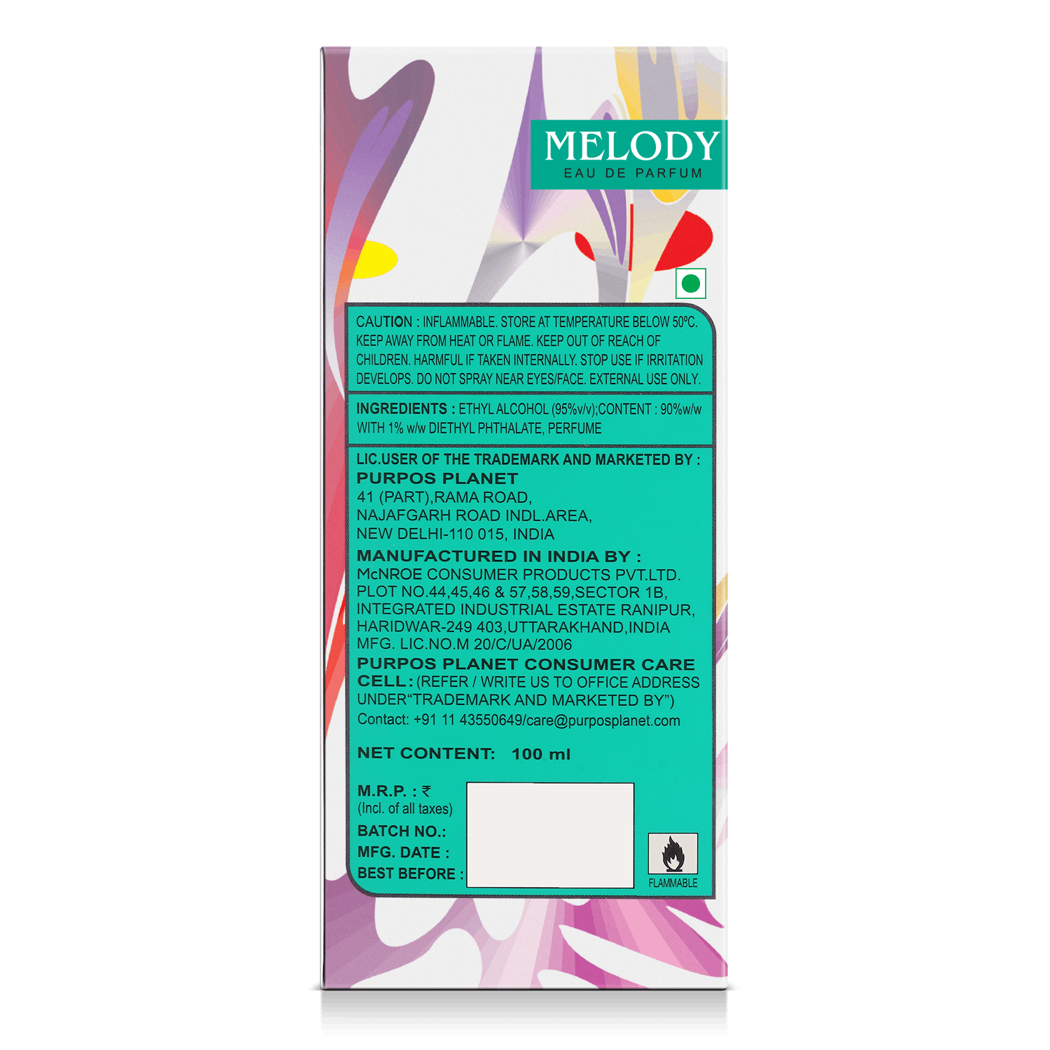 Melody Green Eau De Parfum 100 ml For Women
